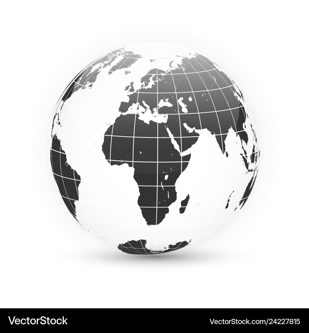 Earth globe world map set planet with continents Vector Image