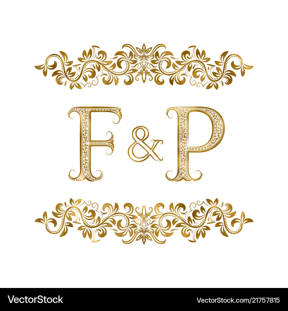 F and p vintage initials logo symbol Royalty Free Vector