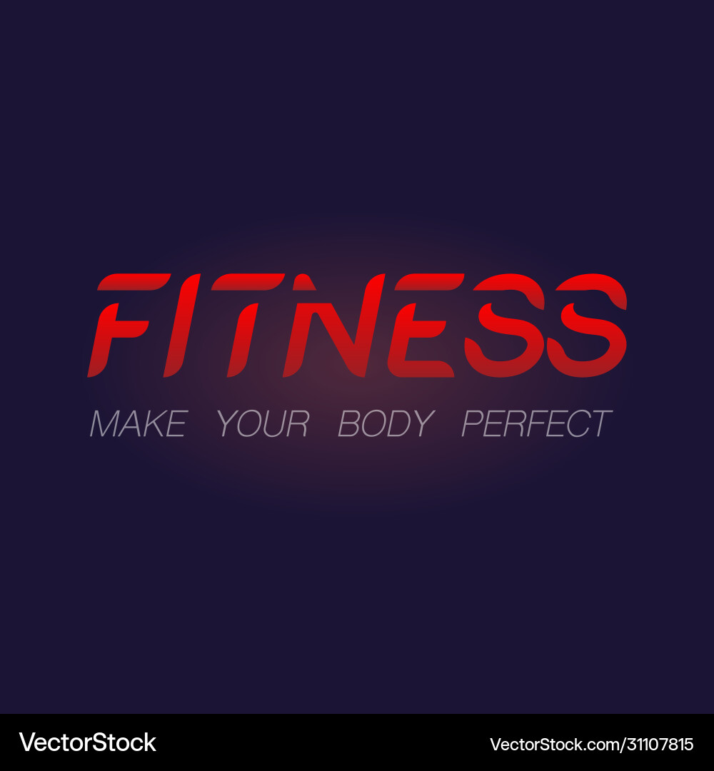 Fitness custom made text background Royalty Free Vector
