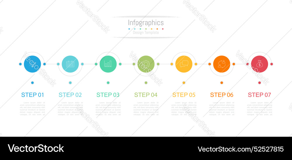 Infographic 7 options design elements Royalty Free Vector