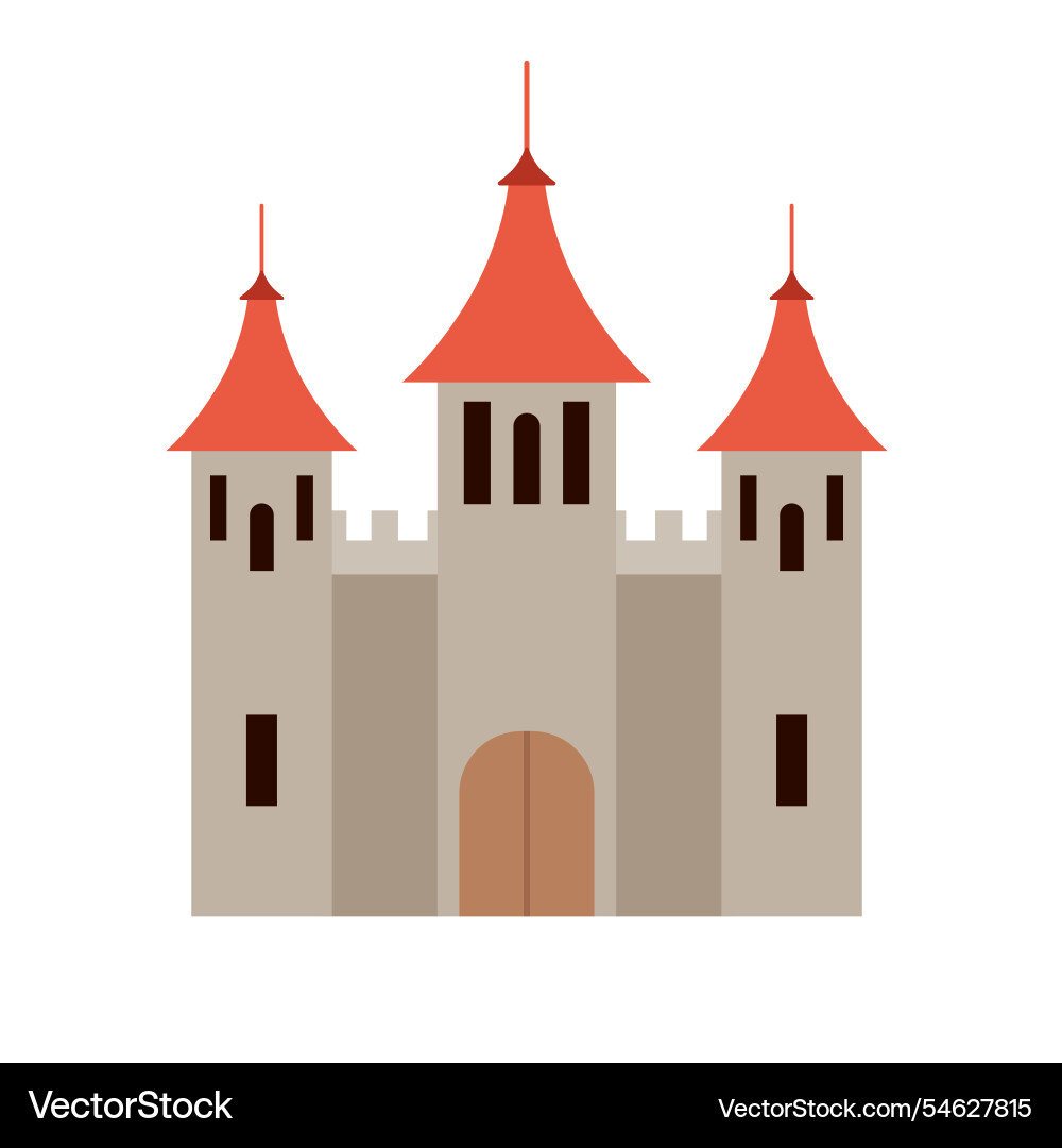 Medieval castle building Royalty Free Vector Image