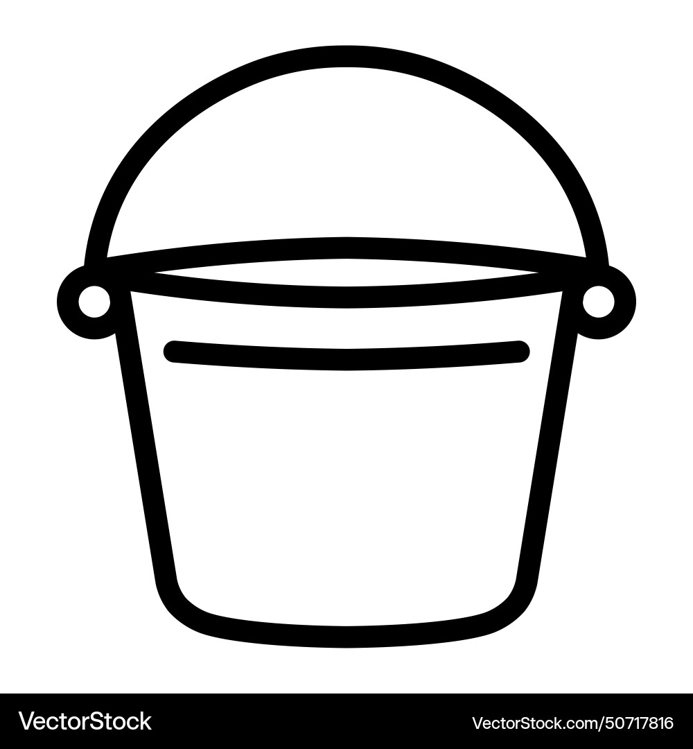 Black bucket icon on white background Royalty Free Vector