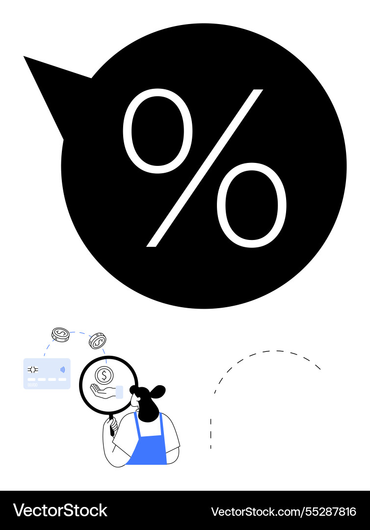 Discount management concept with large percentage Vector Image