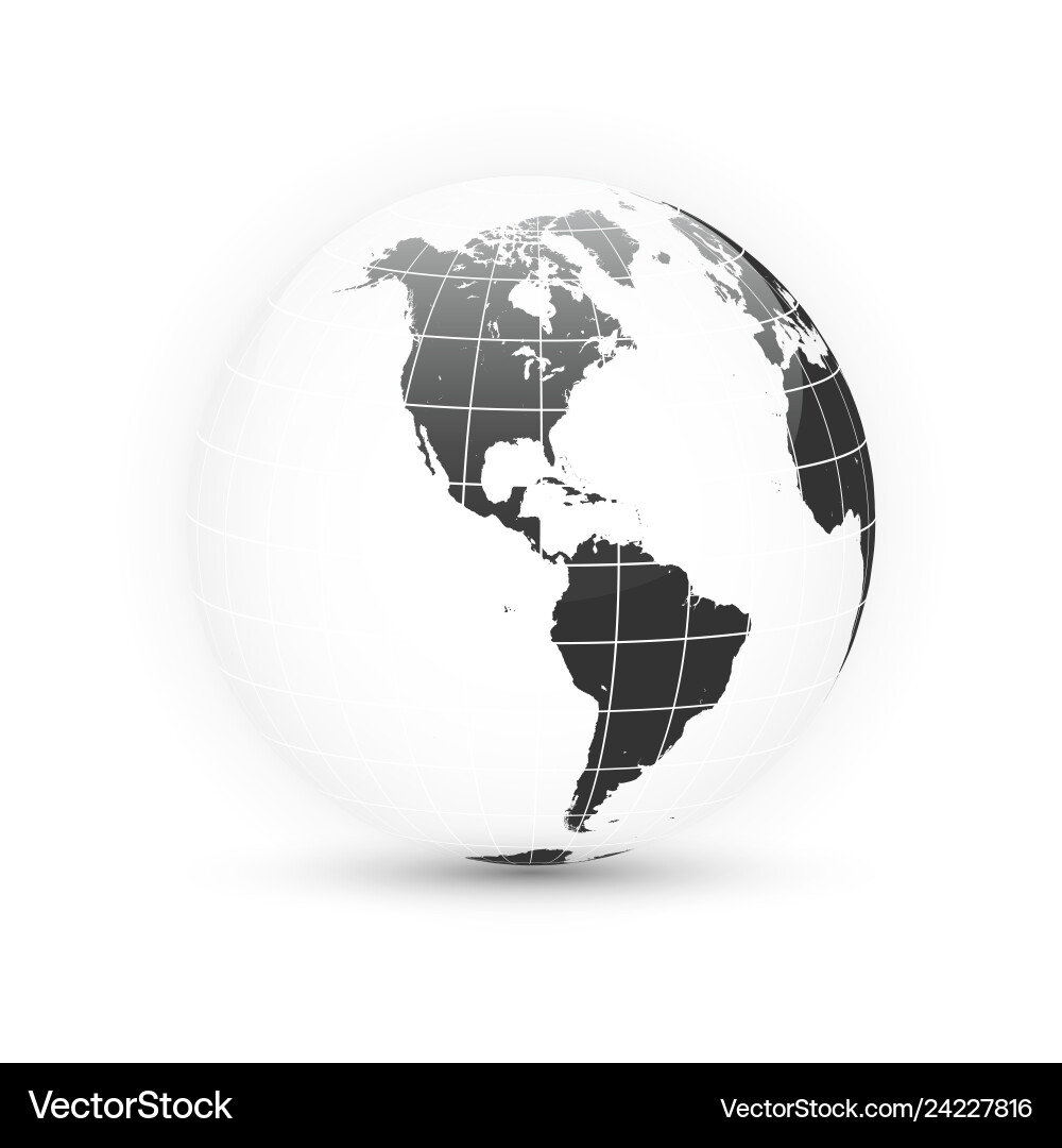 Earth globe world map set planet with continents Vector Image