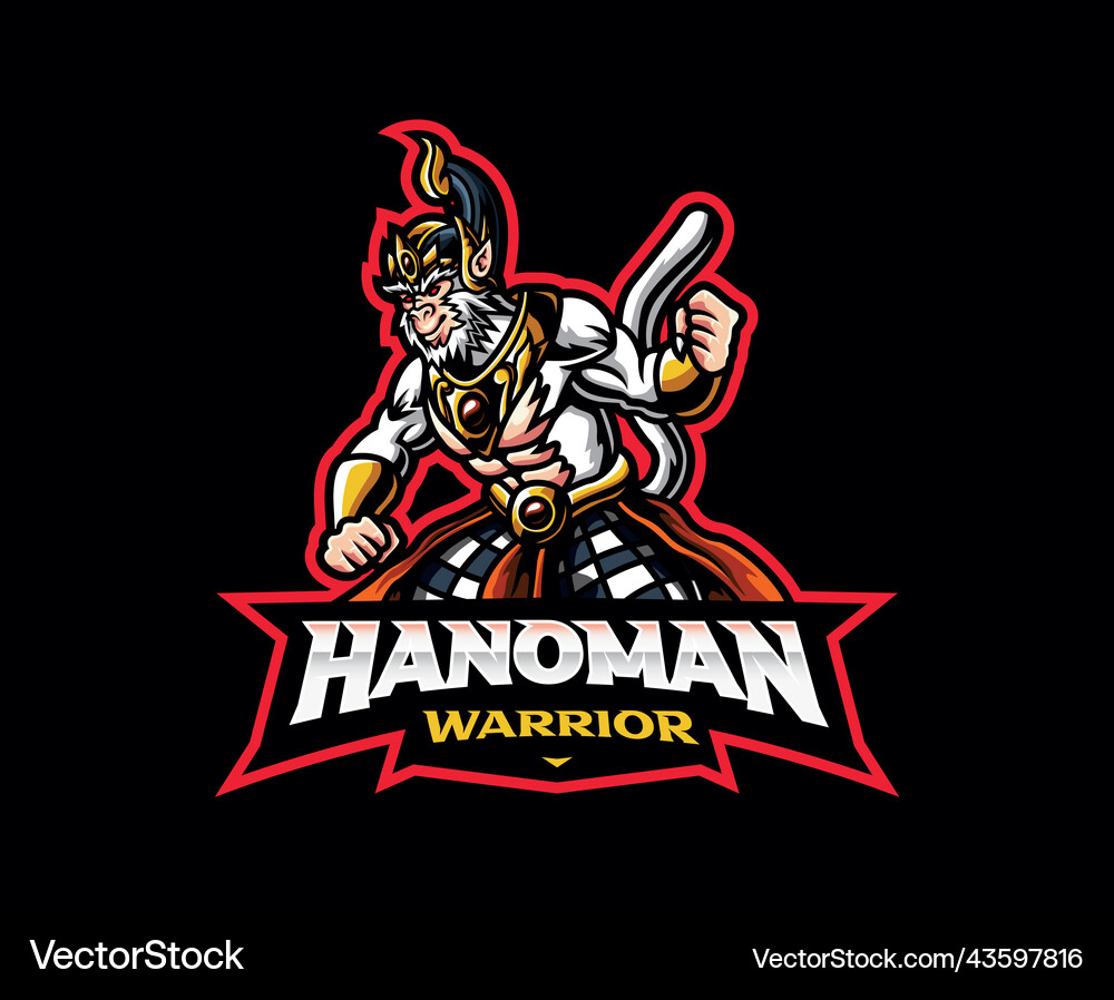 Hanoman mascot logo design Royalty Free Vector Image