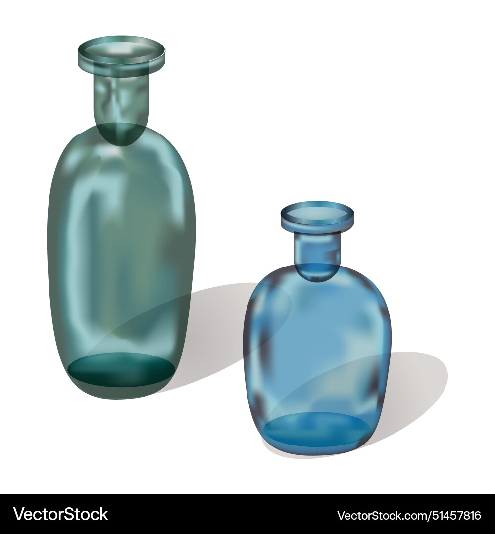 Isolated 3d realistic crystal or glass bottle Vector Image