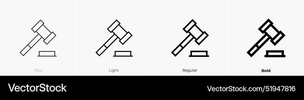 Judgement icon thin light regular and bold style Vector Image