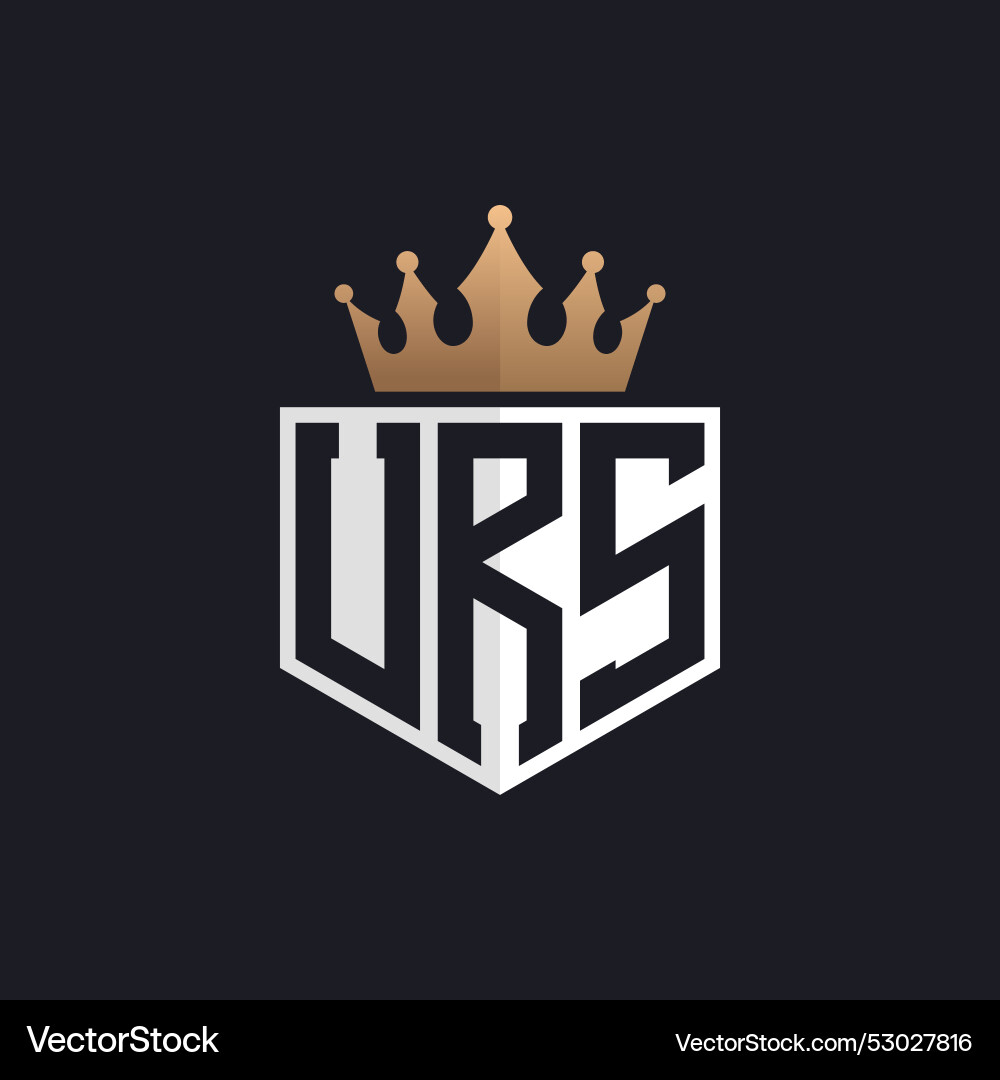 Luxury urs logo with crown elegant initials Vector Image