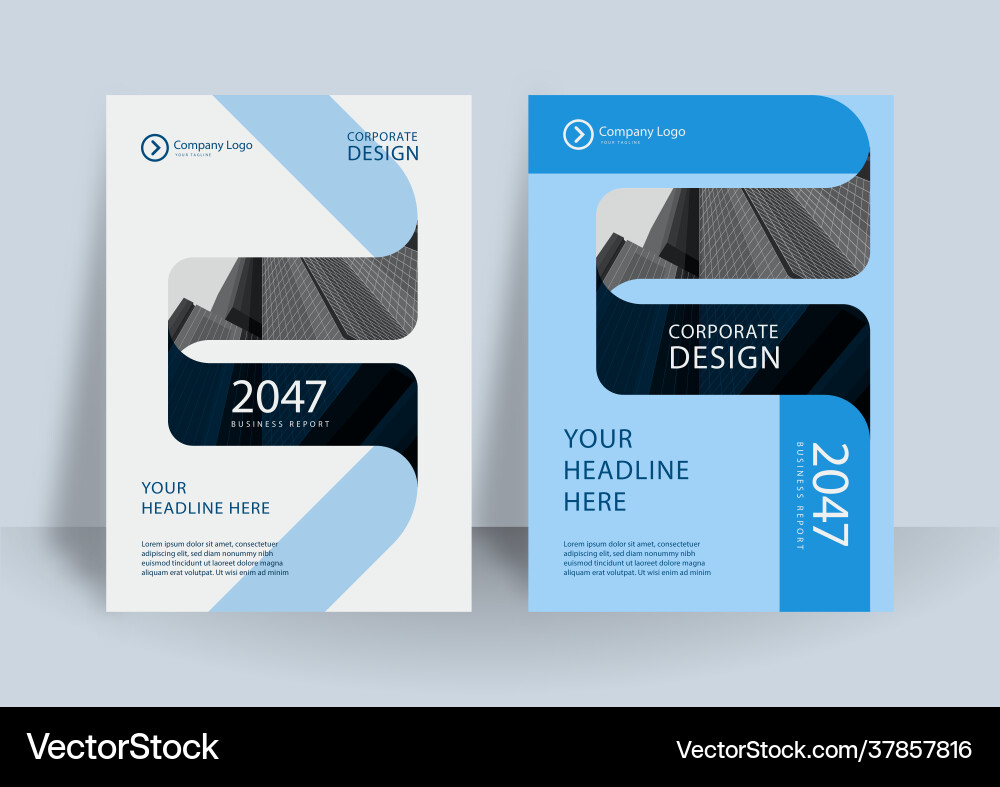 Modern Blue Cover Template Royalty Free Vector Image