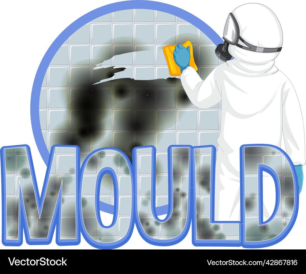 Mould text word isolated Royalty Free Vector Image