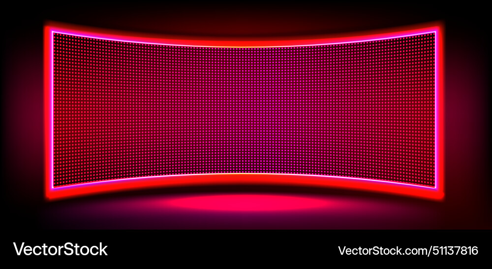 Red tv led screen with light texture background Vector Image