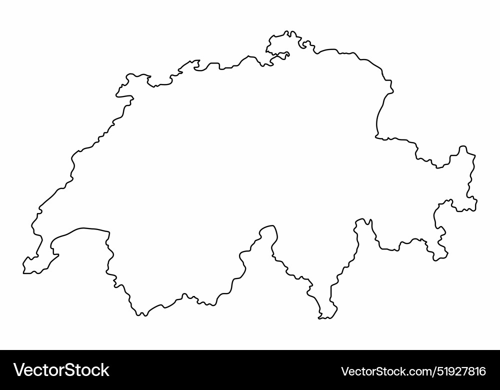 Switzerland outline map Royalty Free Vector Image