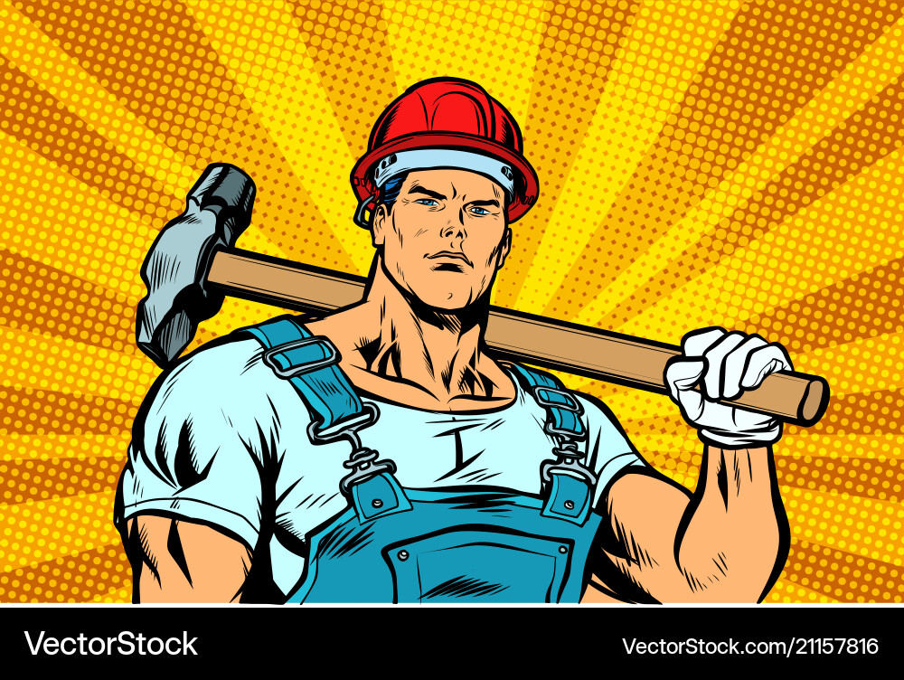 Working with hammer Royalty Free Vector Image - VectorStock