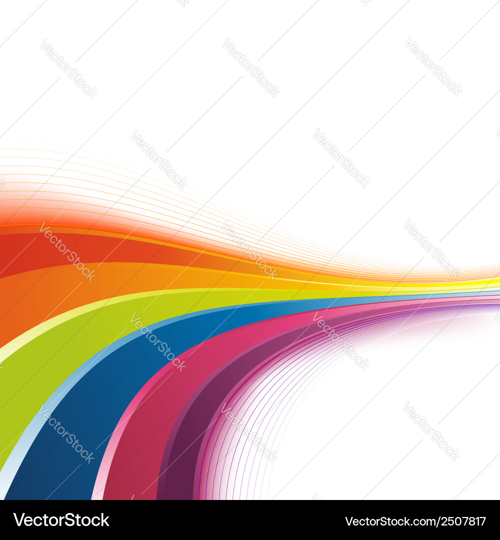 Bright rainbow swoosh lines background Royalty Free Vector