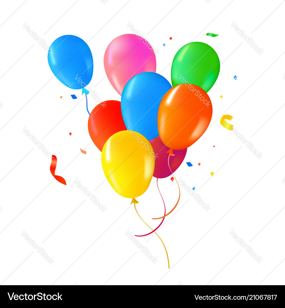 Colorful Helium Balloons - Party Set Royalty Free Vector