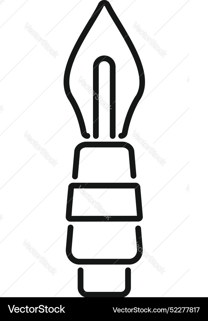 Fountain pen nib drawing tool for writing elegant Vector Image