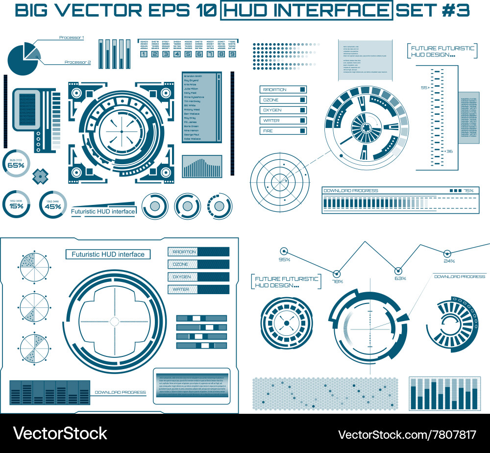 Graphic touch user interface hud Royalty Free Vector Image