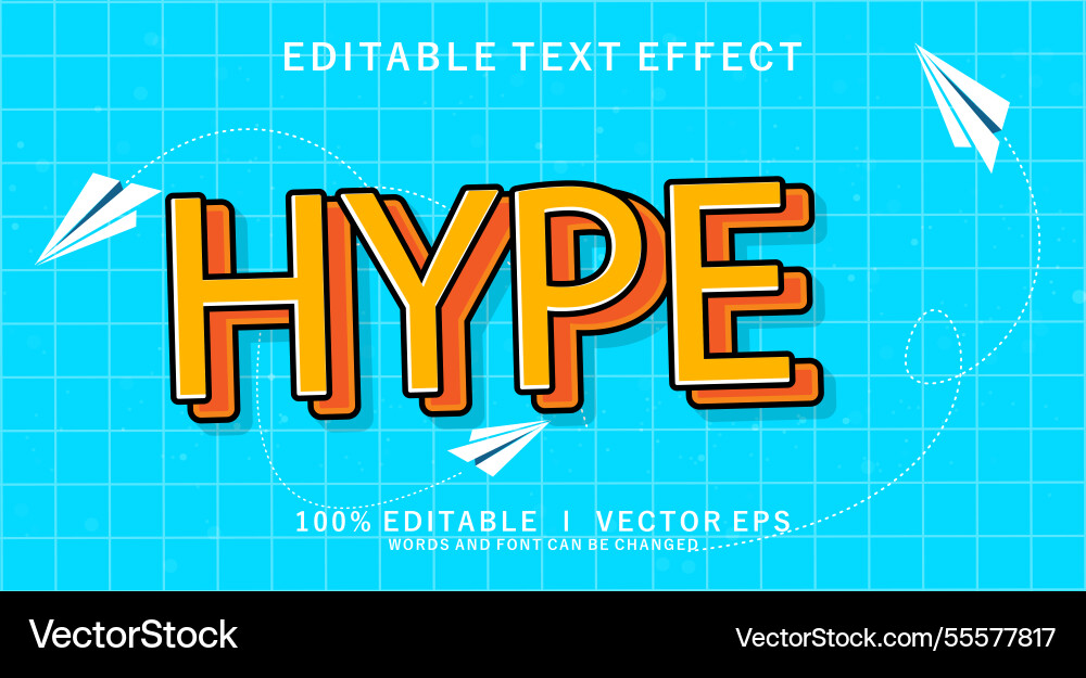 Hype text effect with modern style design Vector Image