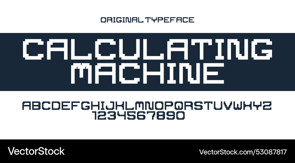Minimal geometric cyberpunk font typeface Vector Image