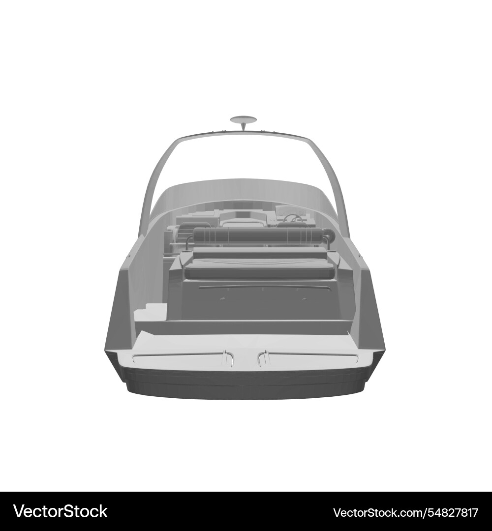Polygonal gray speedboat isolated luxury Vector Image