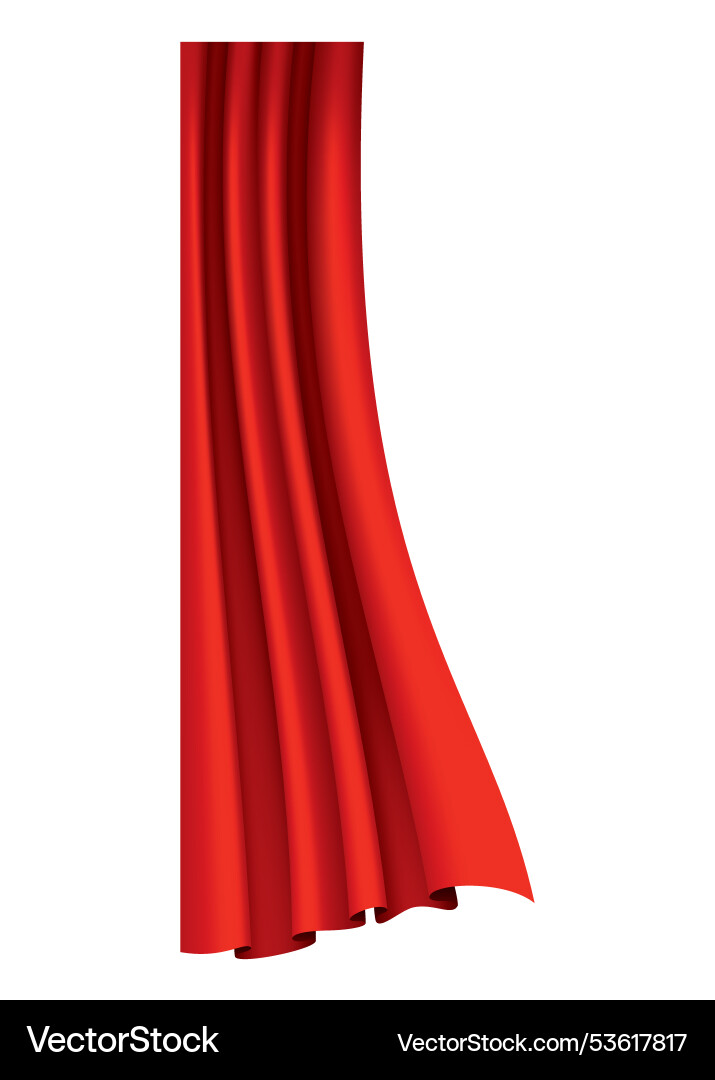 Red curtains realistic theater fabric silk Vector Image