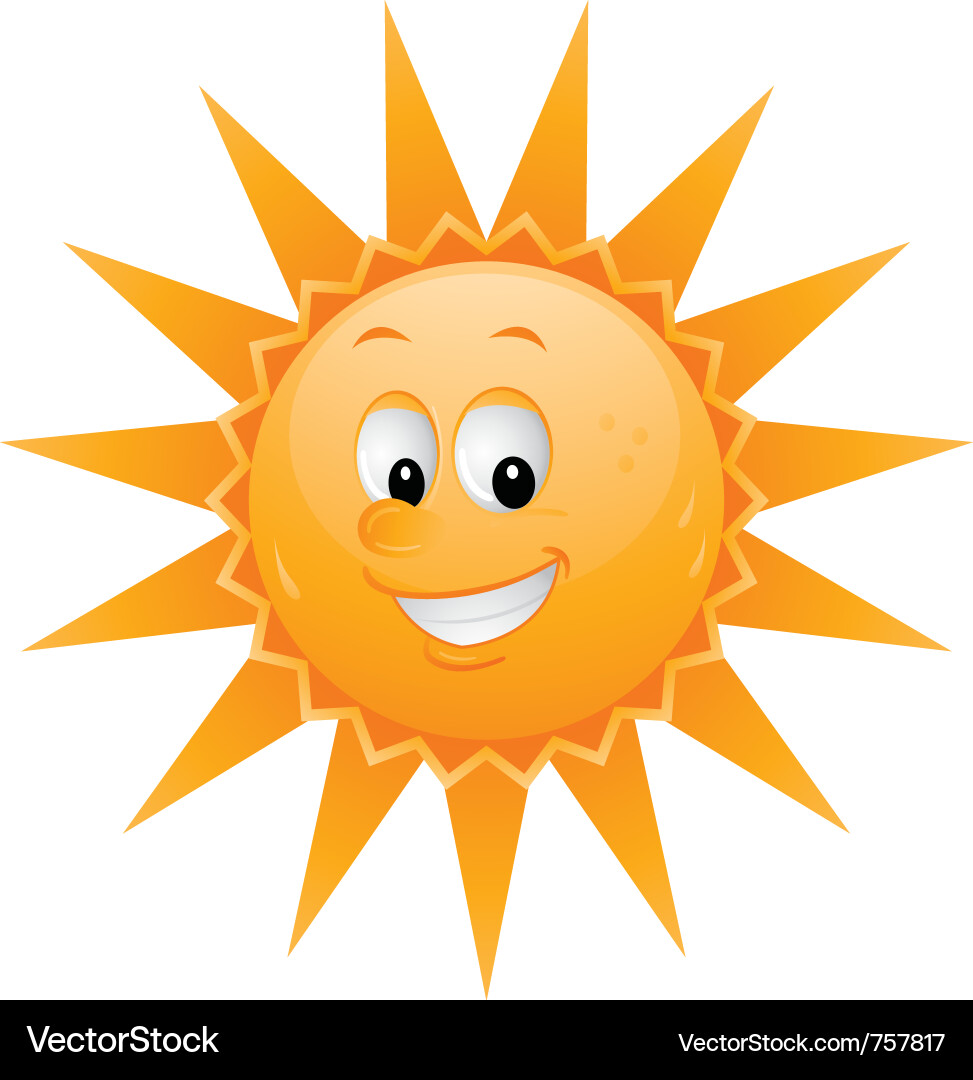Smiling Cartoon Sun Royalty Free Vector Image - VectorStock
