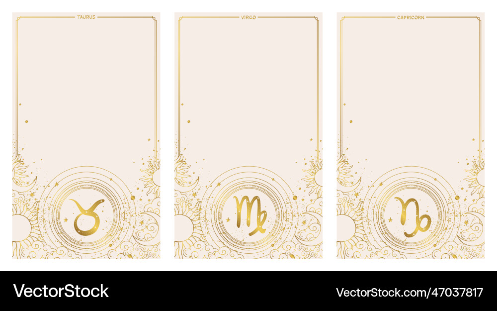 Taurus virgo capricorn earth element Royalty Free Vector