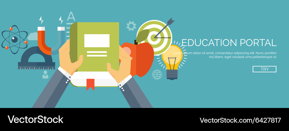 University flat header Royalty Free Vector Image