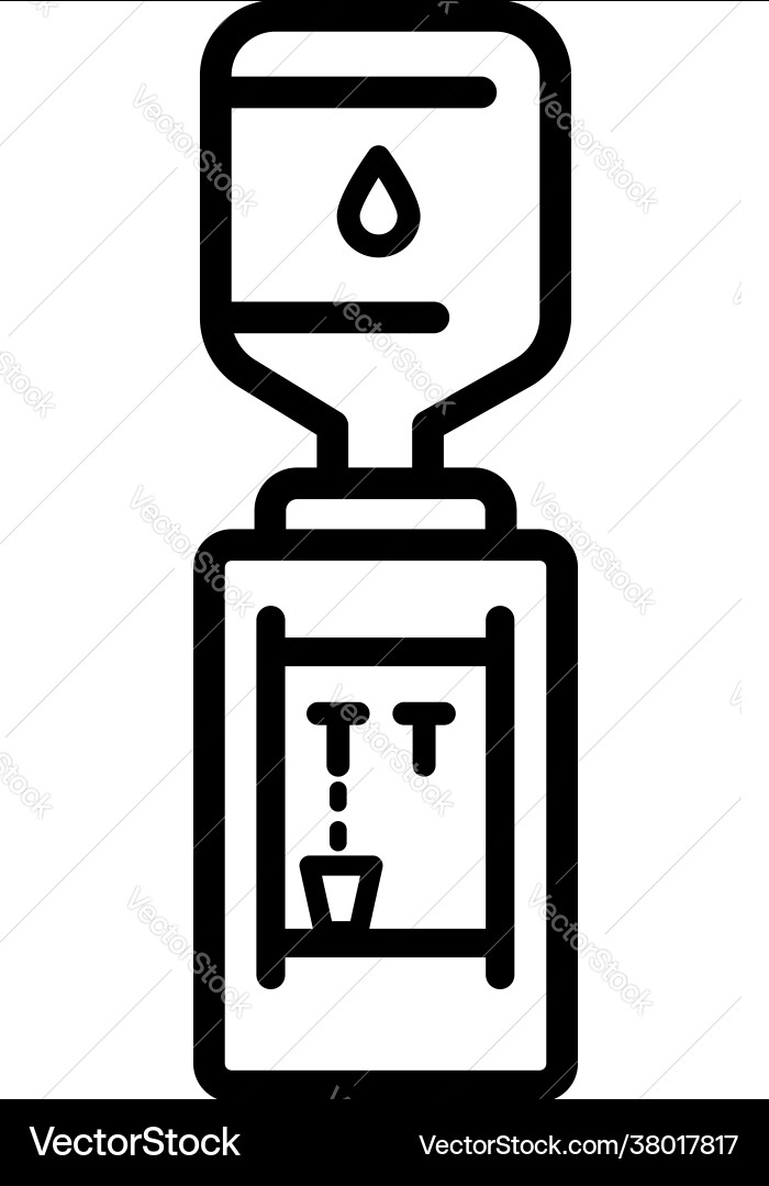 Wasserkühler Ikone Umriss Stil Spender Lizenzfreier Vektor