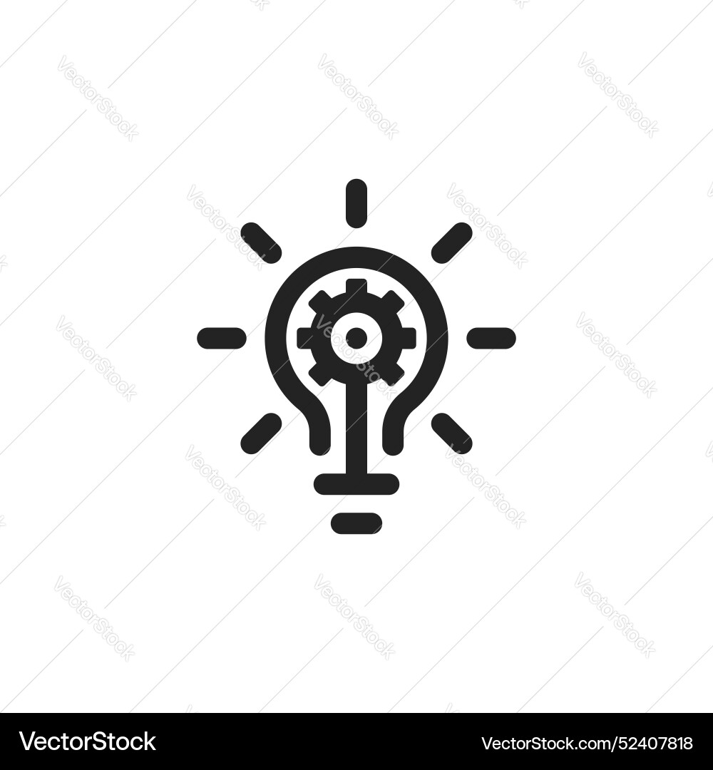 Black bulb with gear like innovation or novelty Vector Image