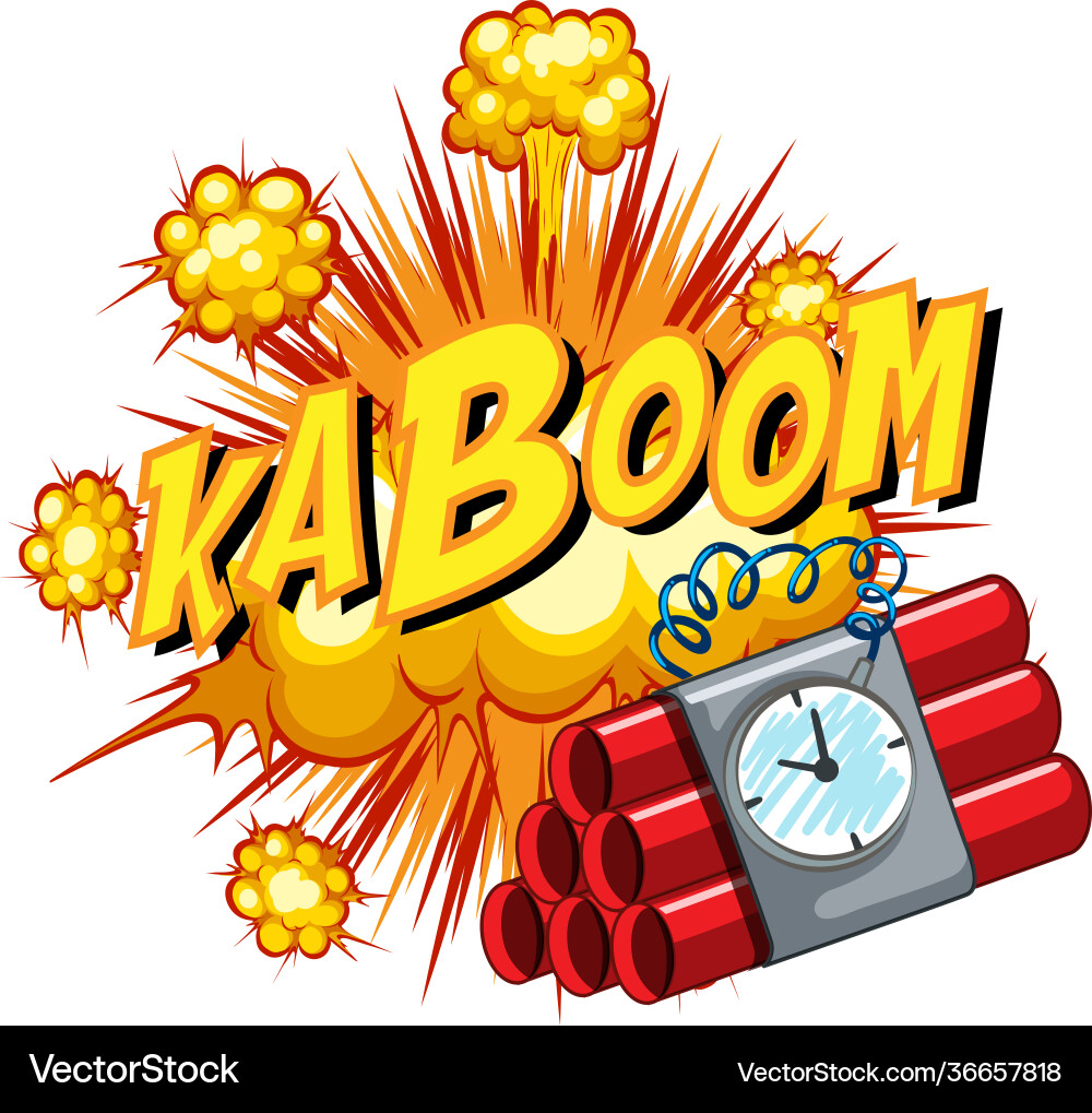 Comic speech bubble with kaboom text Royalty Free Vector
