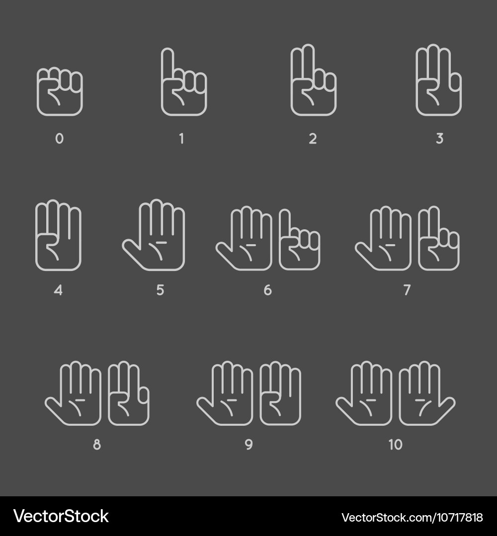 Four Hand Signal Vector Images (over 540)