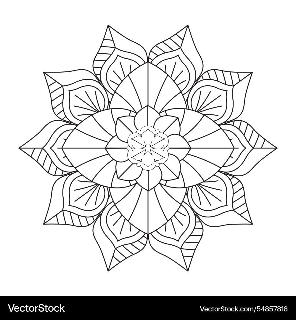 Decorative floral themed mandala design Royalty Free Vector