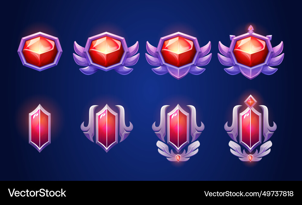 Emblem with diamond for game ui level rank Vector Image