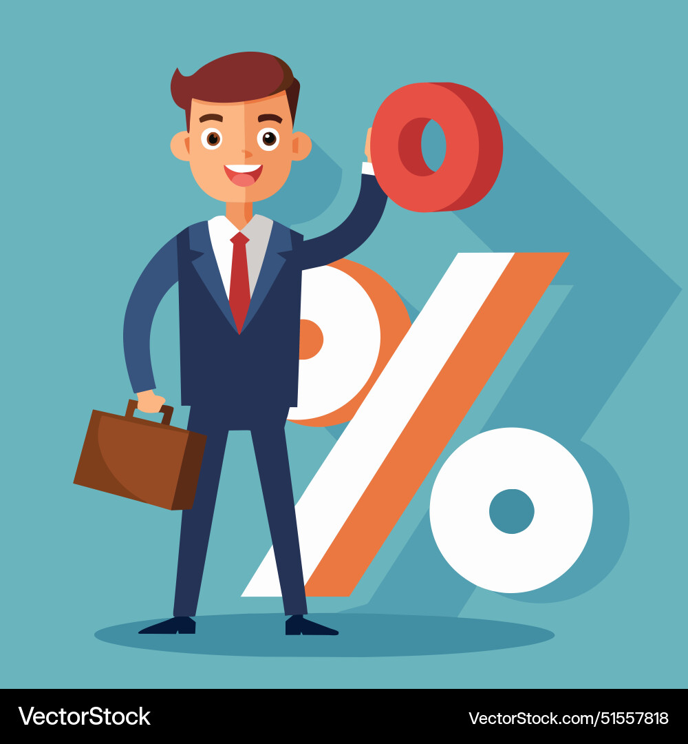 Fixed interest rate mortgage or loan cost Vector Image