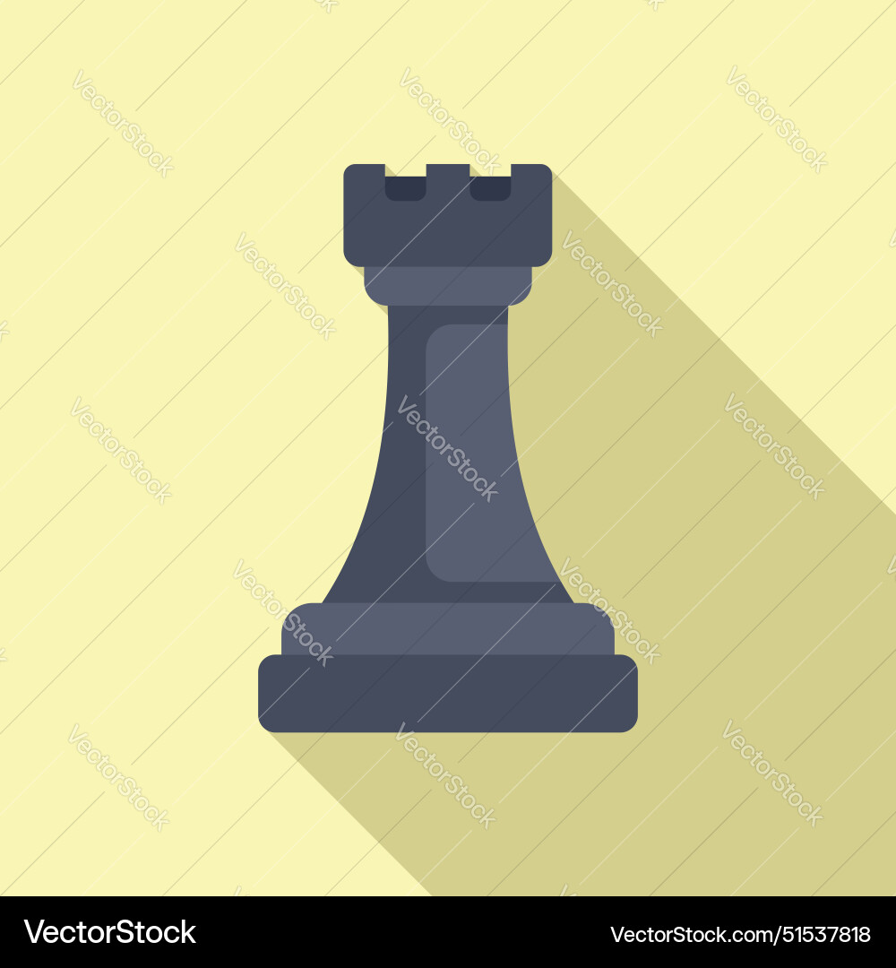 Flat design of a rook chess Royalty Free Vector Image