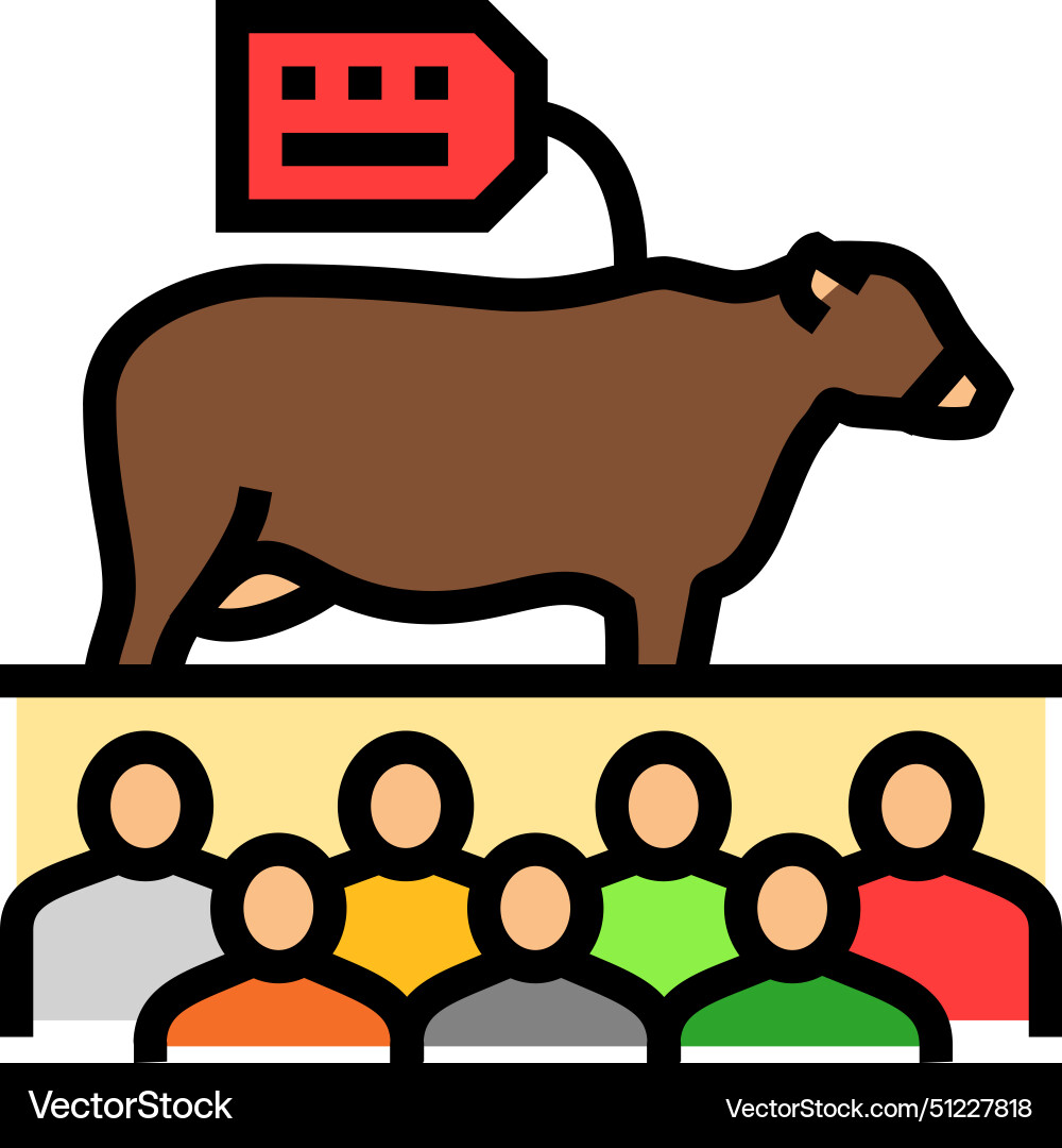 Livestock auction color icon Royalty Free Vector Image