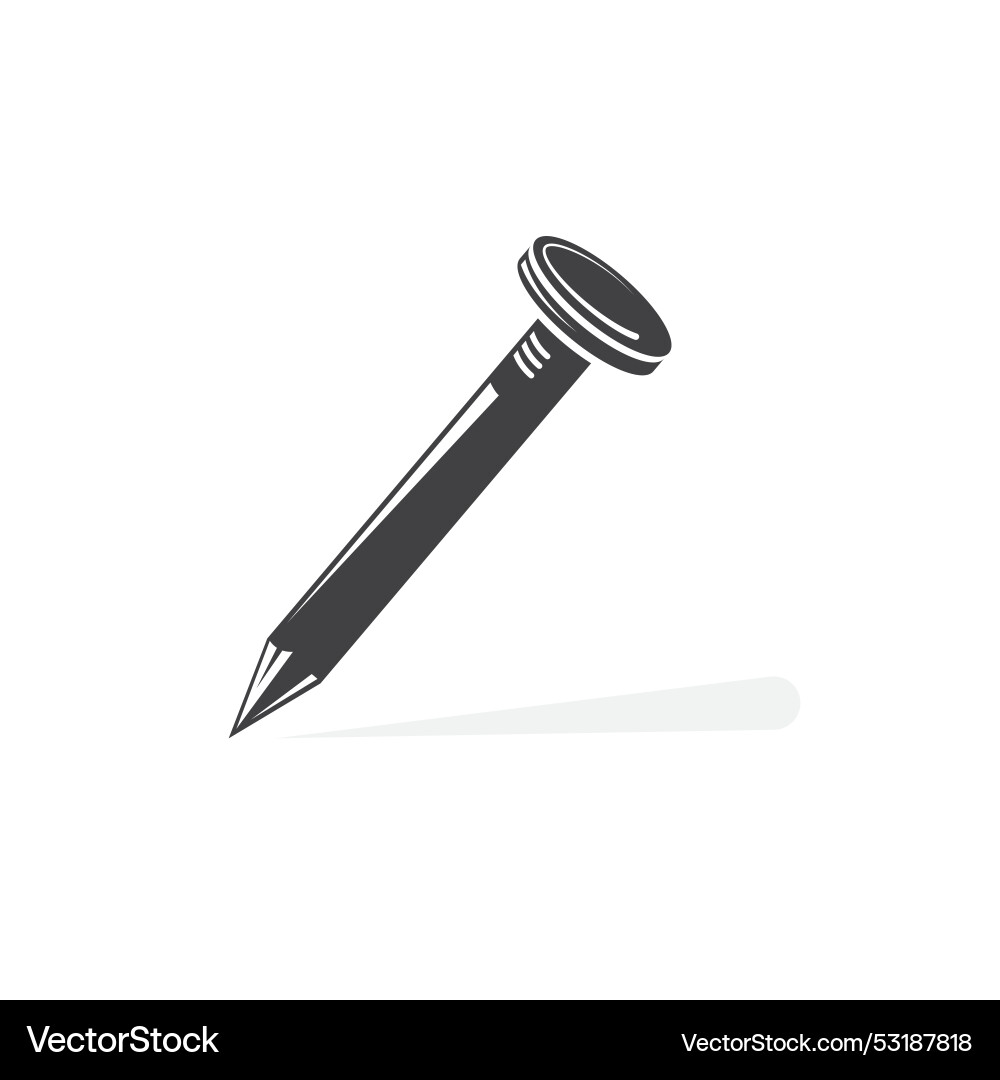 Metal nail icon element design template Royalty Free Vector