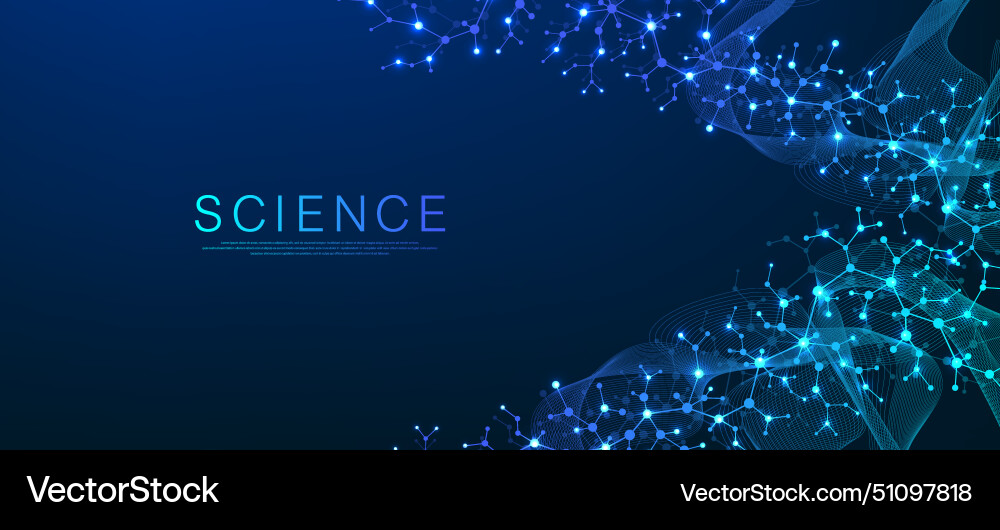 Molecular abstract structure and genetic Vector Image