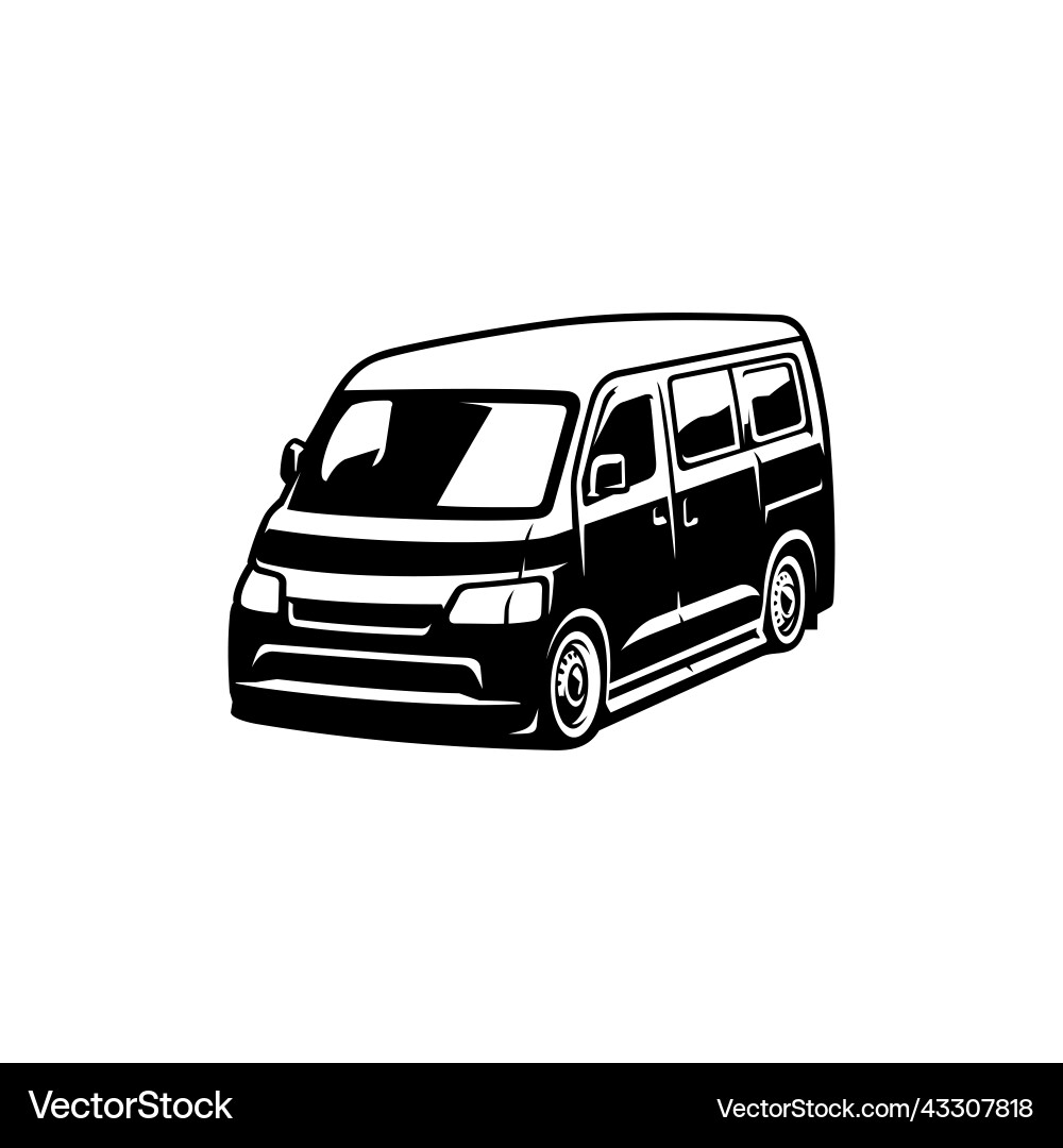 Small van car minibus Royalty Free Vector Image