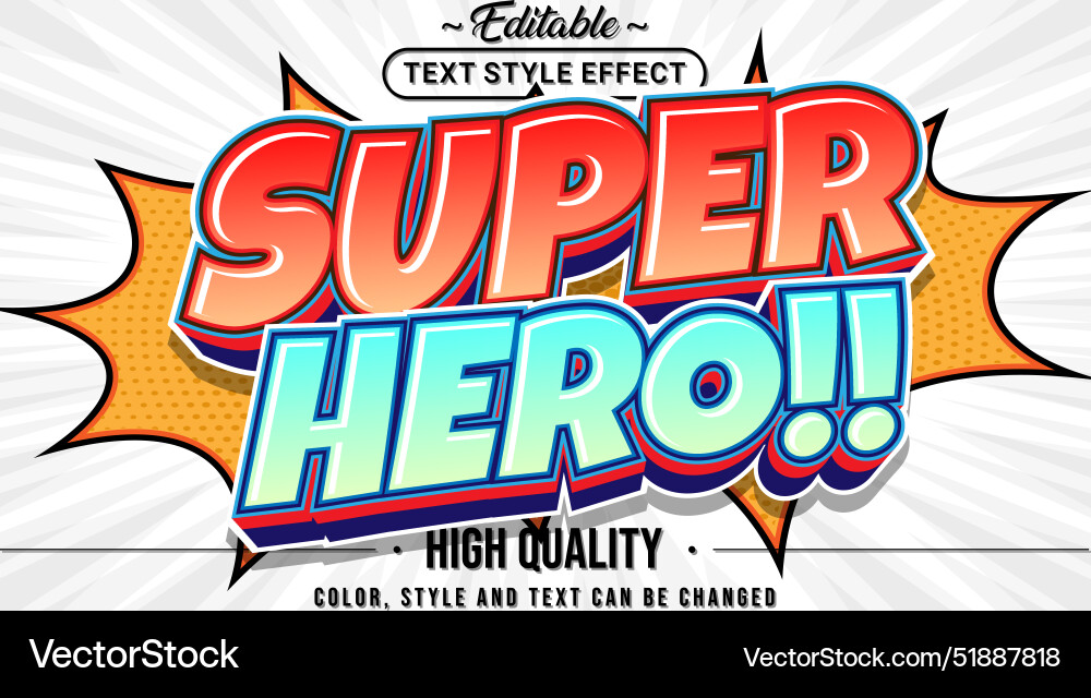 Superhero Text Effect - Bold & Dynamic Vector Image