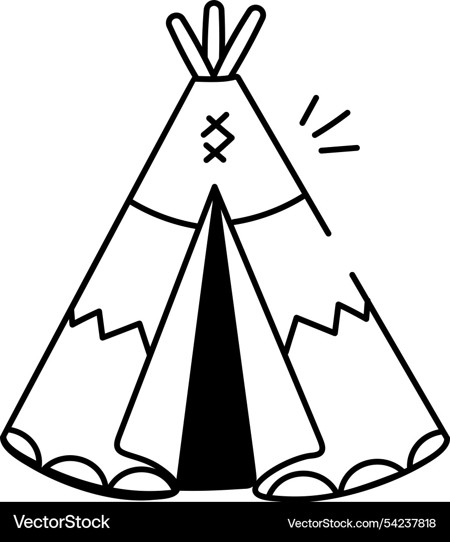 Teepee icon in drawing style Royalty Free Vector Image