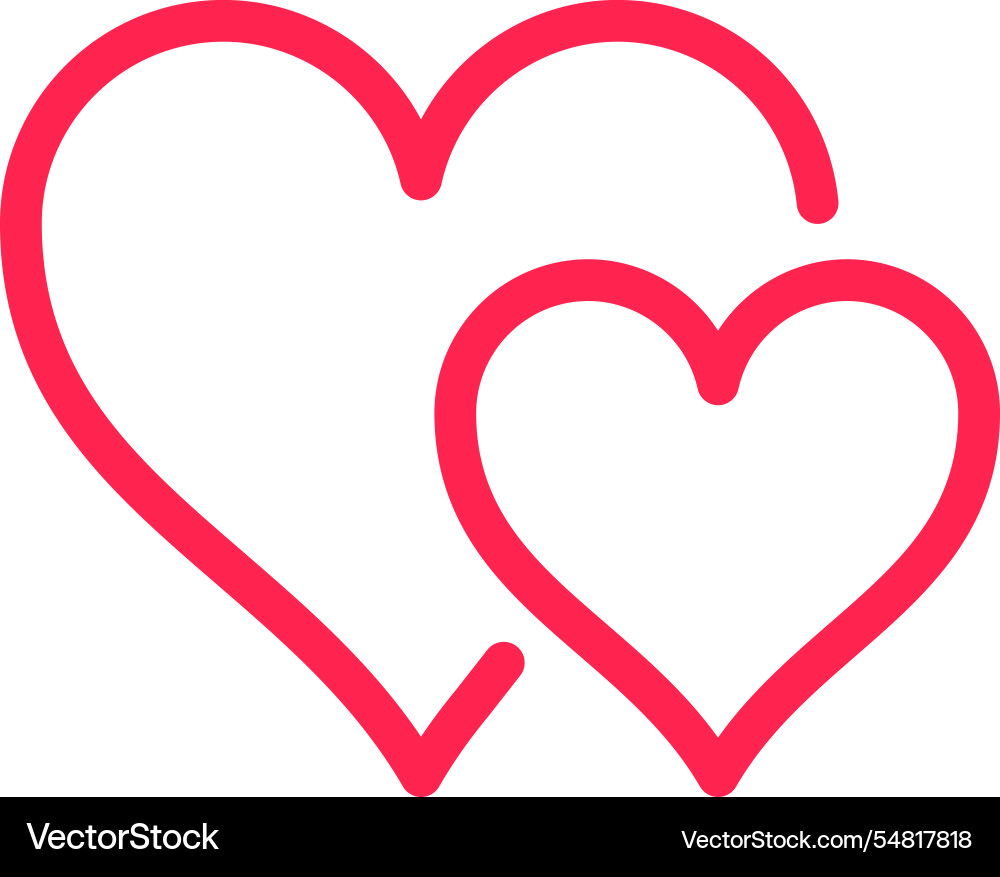 Two intertwining pink hearts symbolize love Vector Image