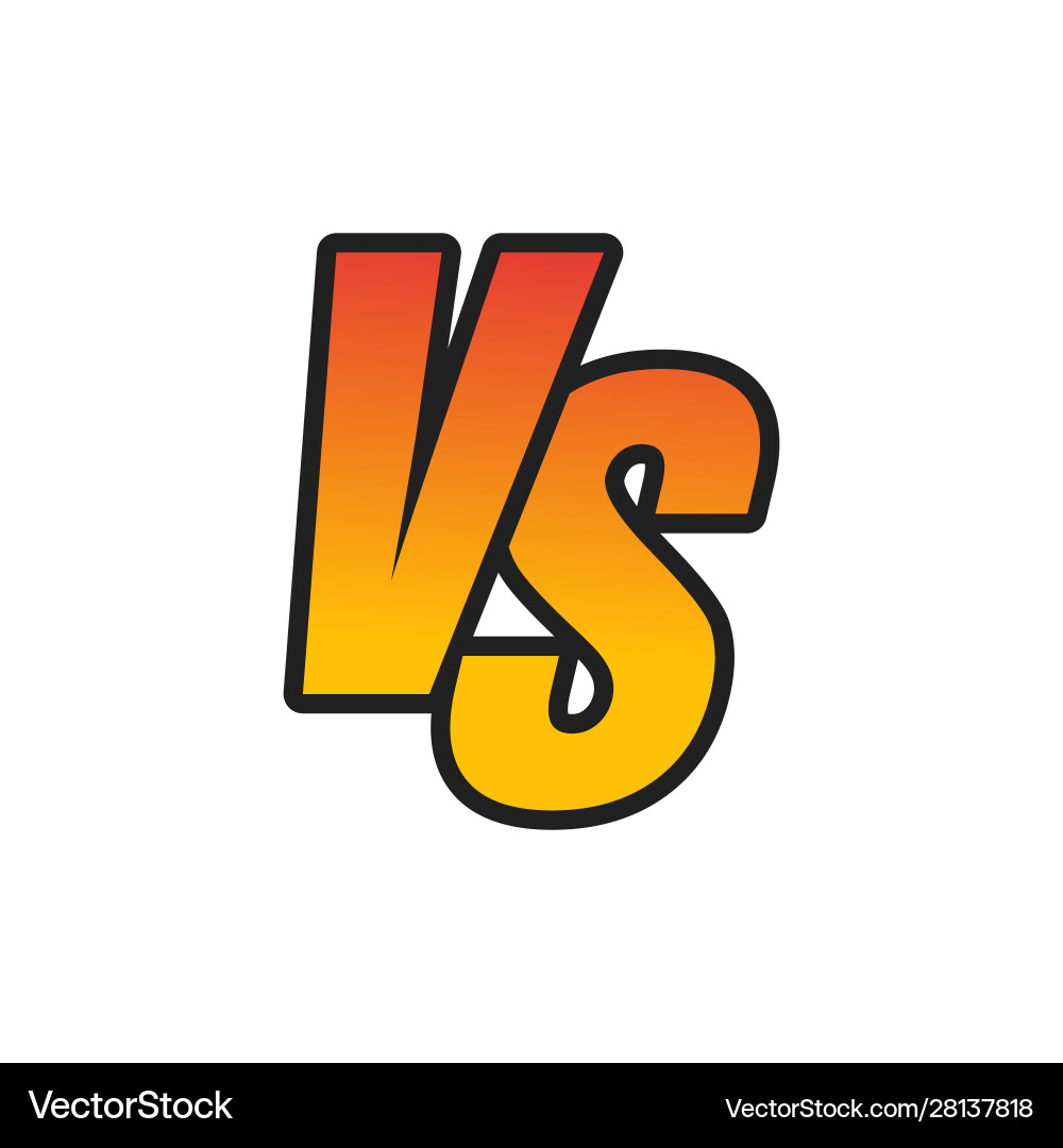 Vs letters or versus logo sign isolated on white Vector Image