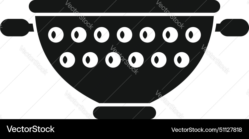Wash metal colander icon simple cooking Royalty Free Vector