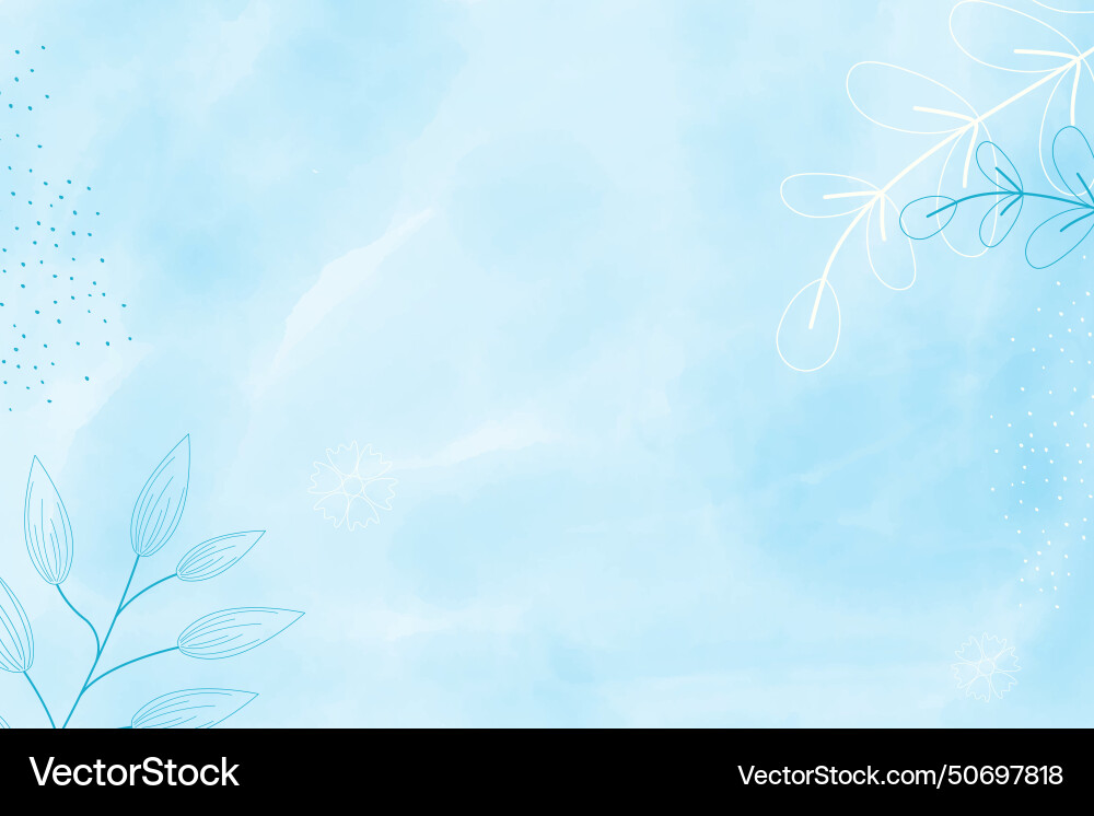 Watercolor light blue spring abstract background Vector Image