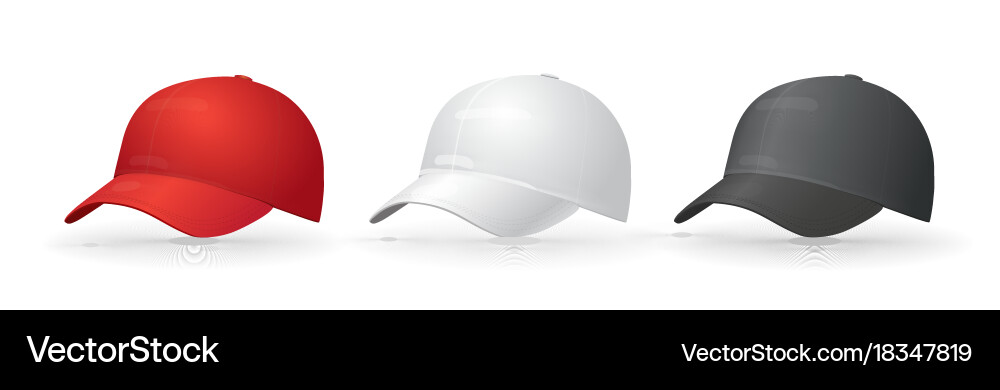 Baseball hats templates uniform cap Royalty Free Vector