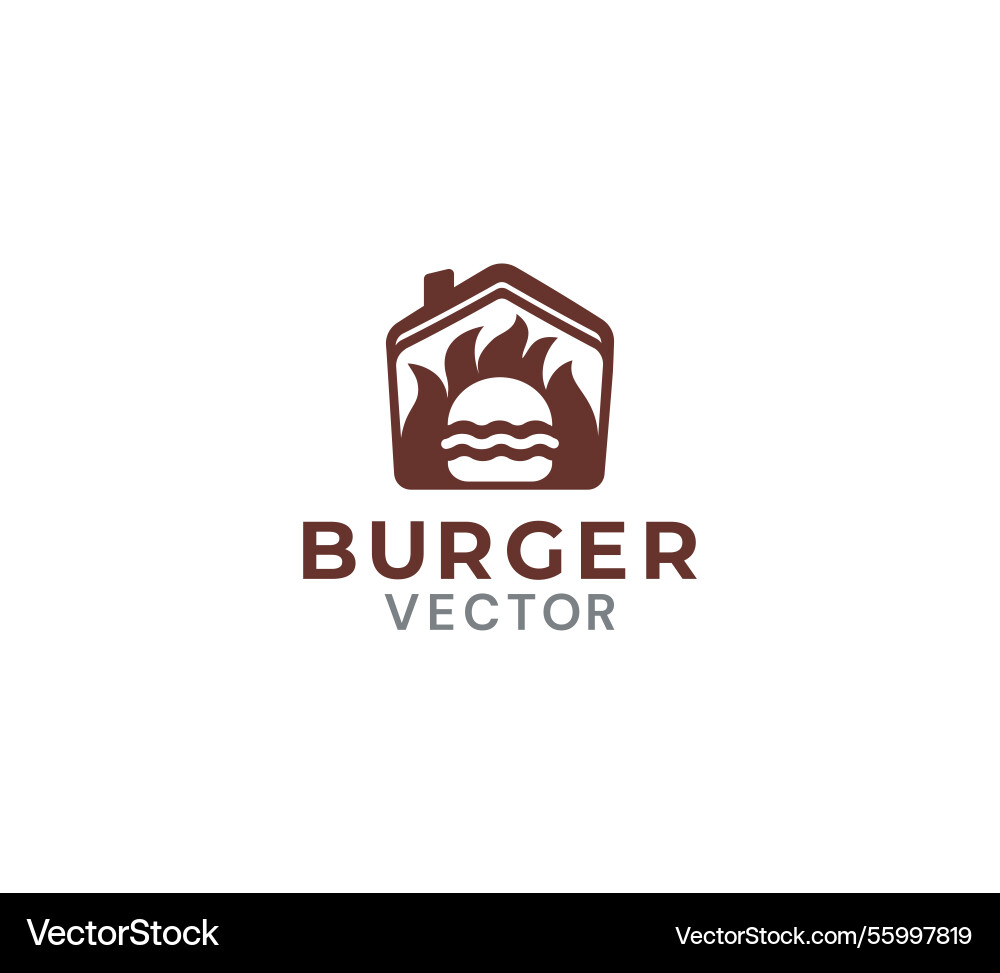 Burger shop logo design Royalty Free Vector Image