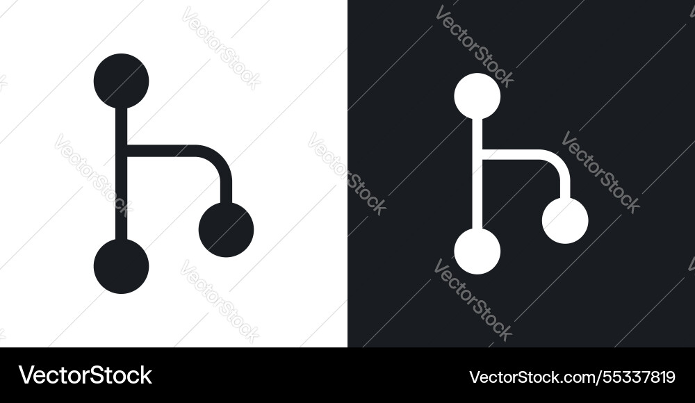 Code branch icons set black and colored style Vector Image