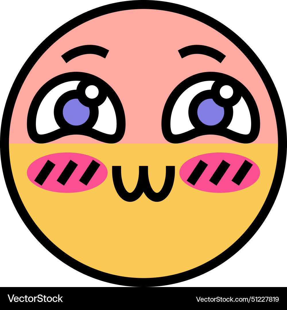 Cute Kawaii Color Icon Royalty Free Vector Image